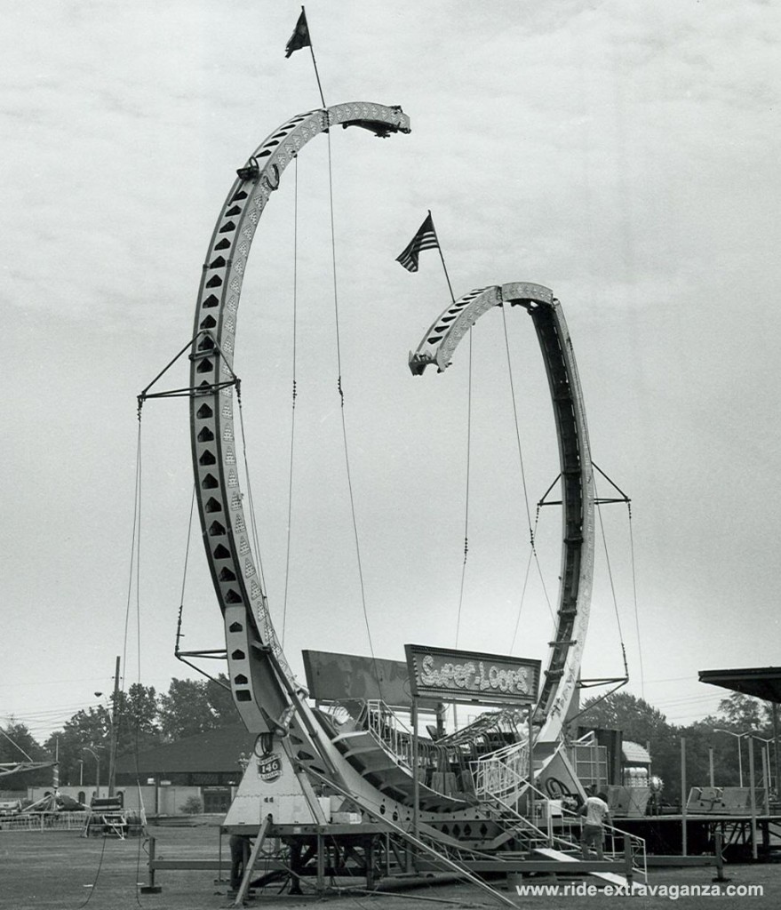 Superloops in final stages of set up, 1972. – Amusement Ride Extravaganza
