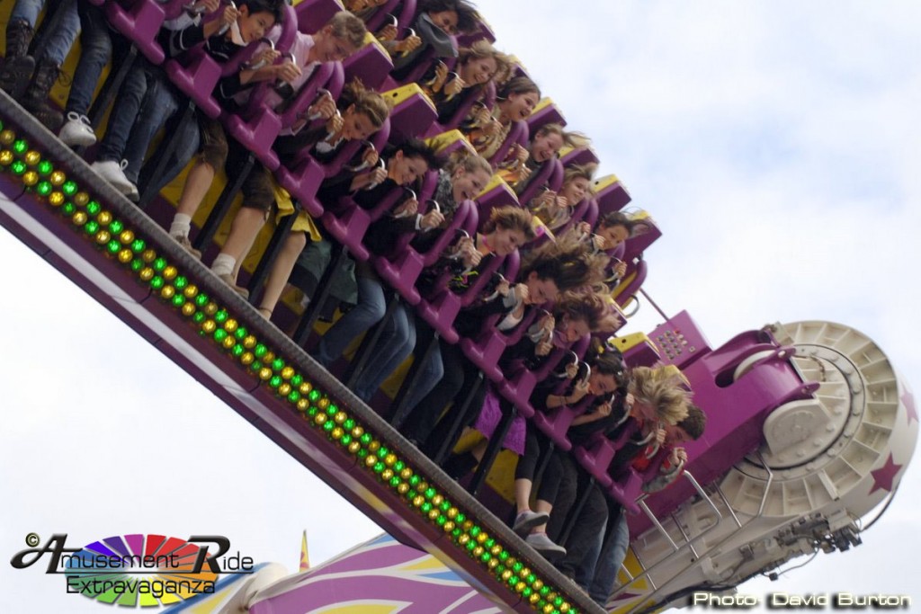 Riders plunging head-first. Top Spin’s hub and brake system can be seen ...